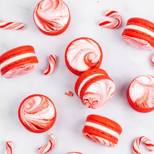 Candy Cane Macarons - The Tipsy Macaron